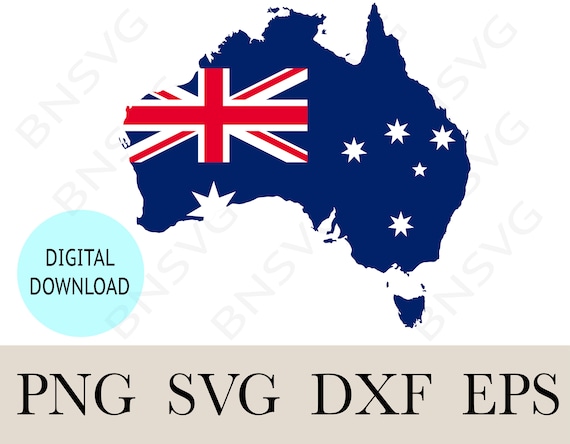 Australia Flag Map Instant Download SVG Australia Layered - Etsy UK