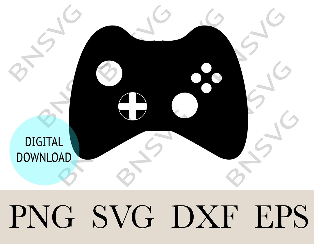 Vector Drawing of Black and White Gaming Pad Icon PNG, Gaming Pad DXF ...