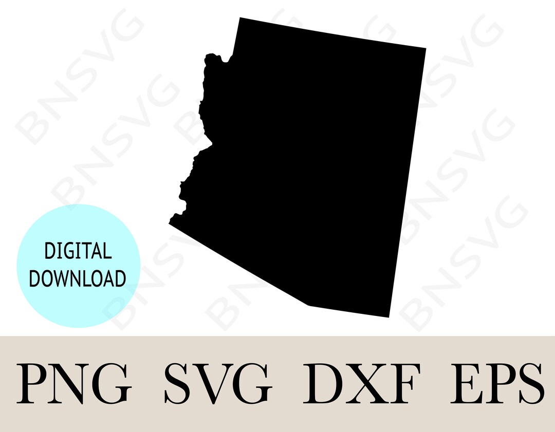 Arizona State Borderline Vector, Arizona USA State EPS, Cut Files ...