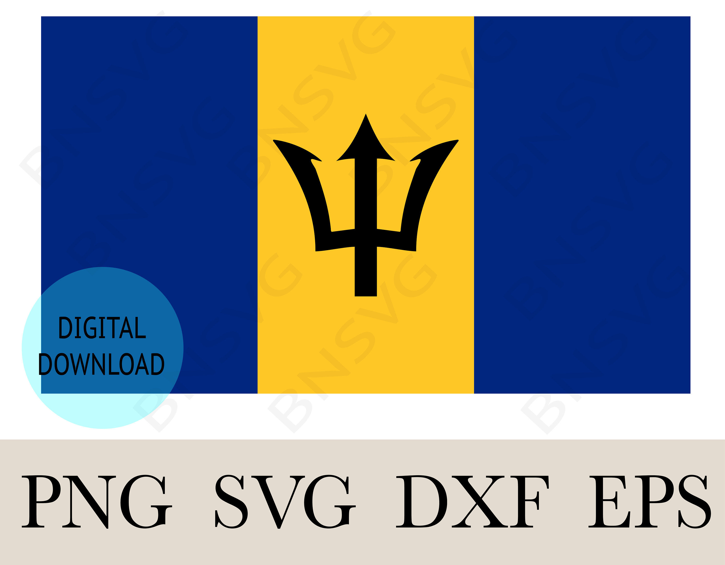 Barbados Flag SVG, Barbados Country National Banner Flag ,cutting File ...
