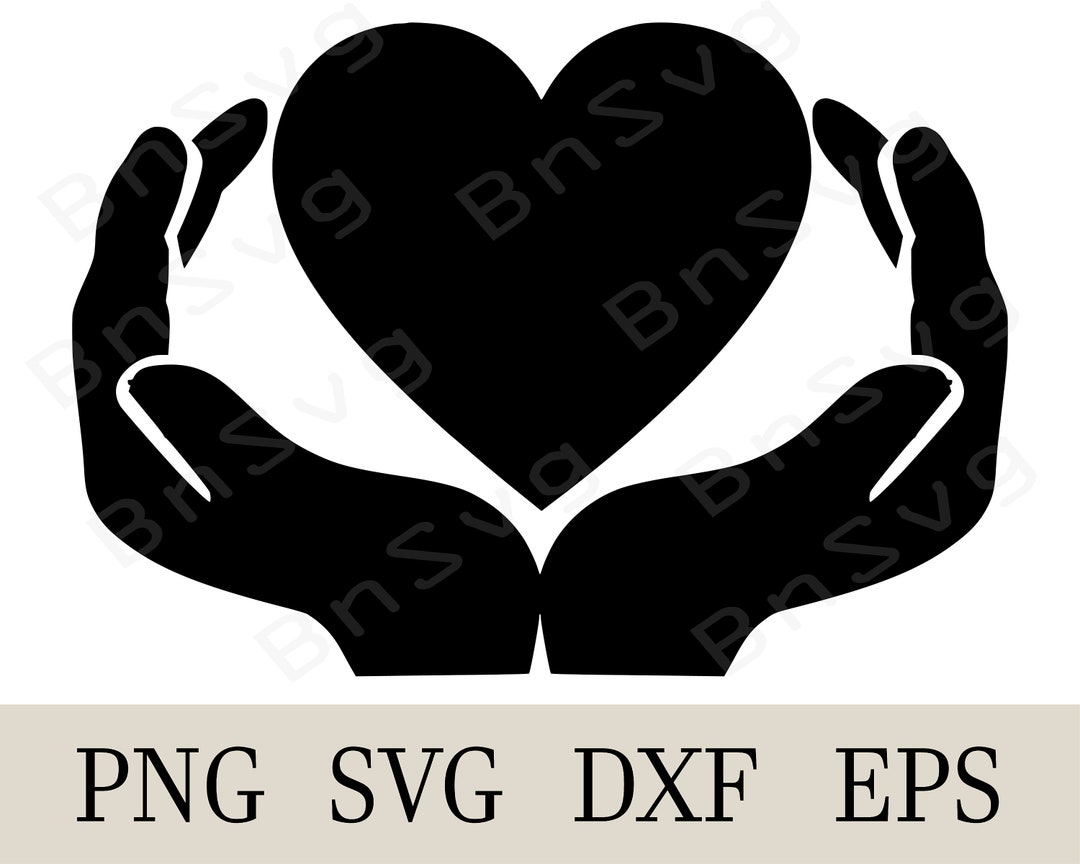 Symbol Bless, Live Heartbeat, Hands Heart, Vector Minimalist EPS, Cut ...