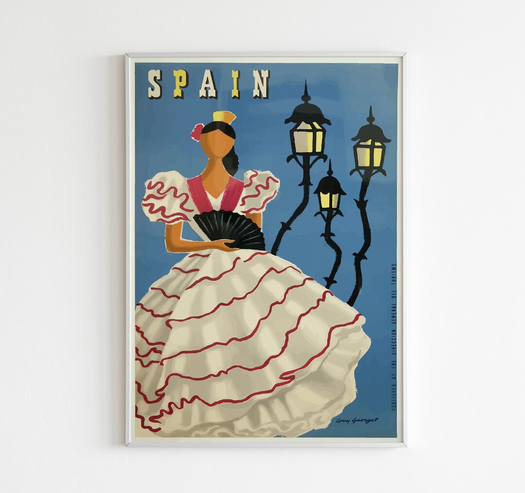 Flamenco Dancer Spain, Travel Printable Wall Art, Vintage Digital ...