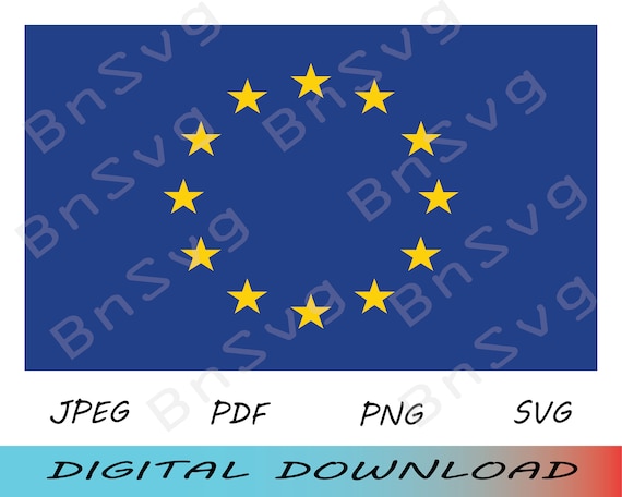 Europe Flag Vector PNG Europe Stars Flag Cutting File EPS - Etsy