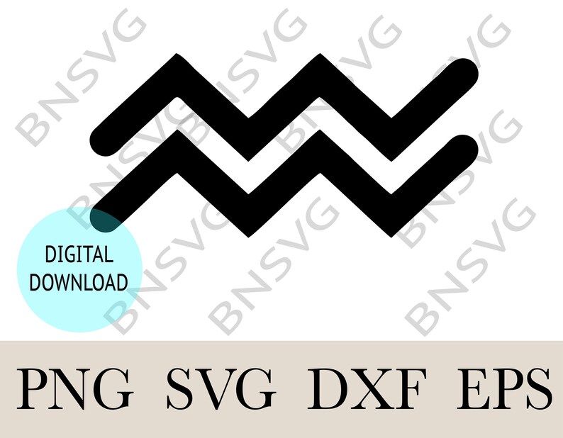 Aquarius Symbol SVG, Aquarius Zodiac PNG, Aquarius EPS, Cut Files ...