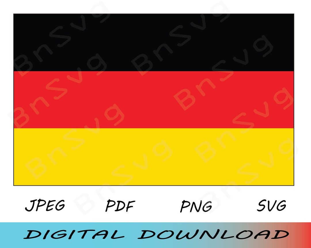 Germany Flag Vector PNG, Deutschland Flag Cutting File EPS, Layered ...
