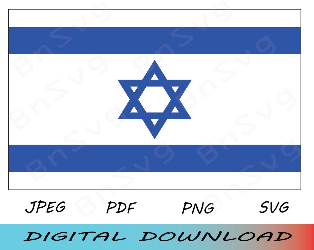 Israel Flag PNG, Israel Flag Cutting File EPS, Layered, Silhouette ...