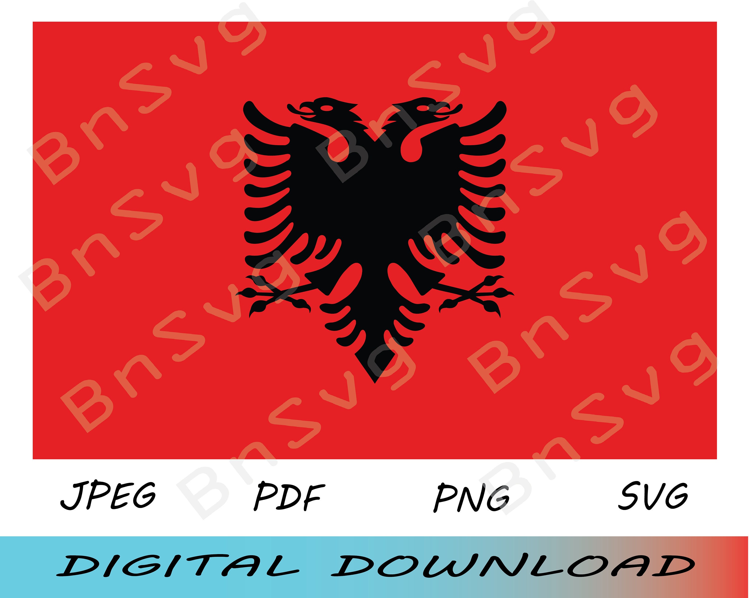 Republic of Albania Vector PNG, Albania Flag Cutting File EPS, Layered ...