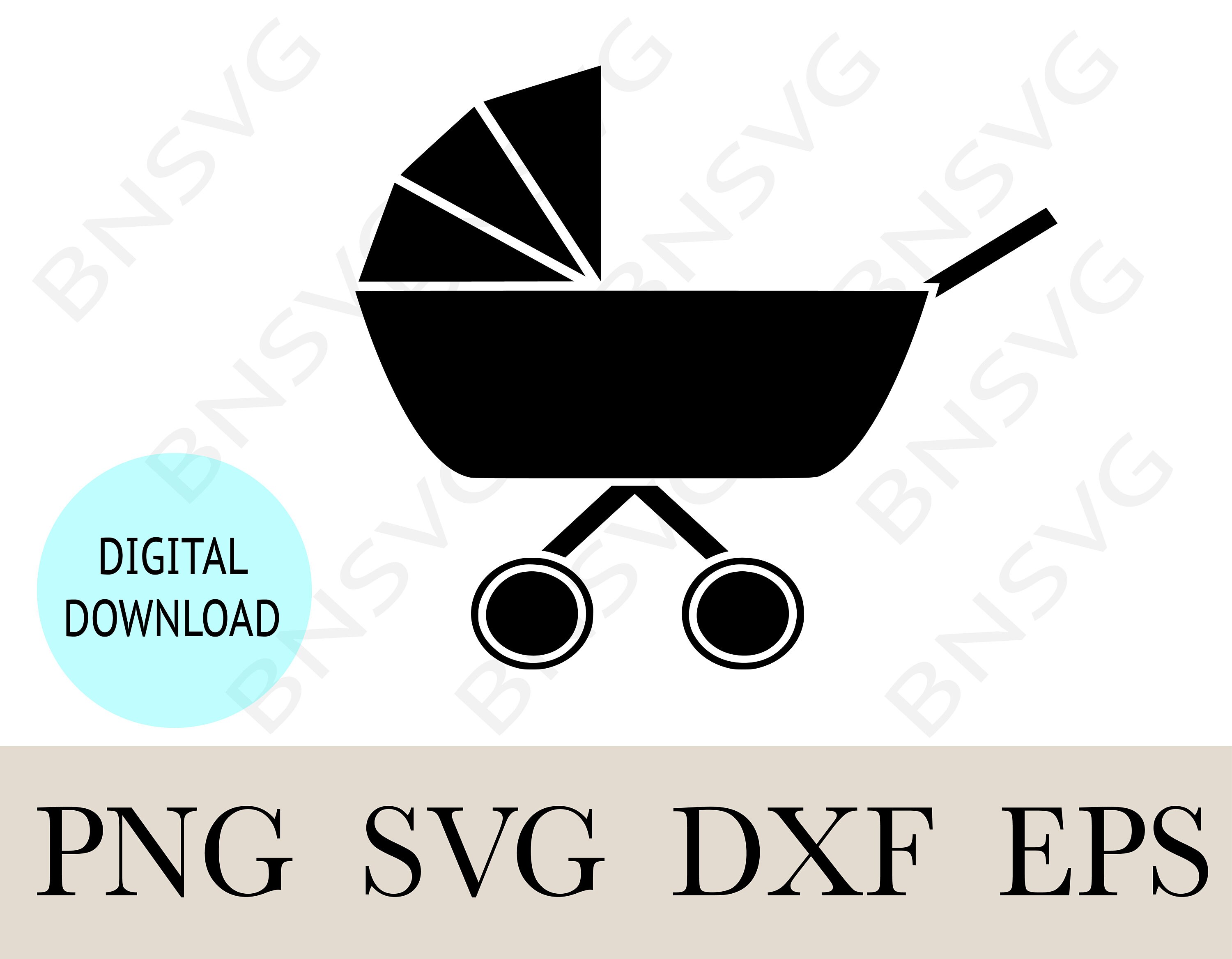 Child Pram Pictogram Stroller SVG, Baby Stroller Digital File PNG, EPS ...