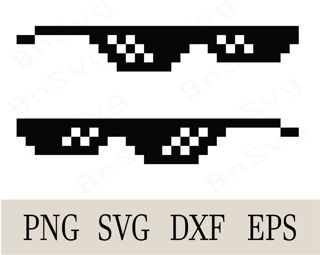 Pixel Glasses PNG, Pixel Glasses EPS, Cut Files, Layered, Minimalist ...