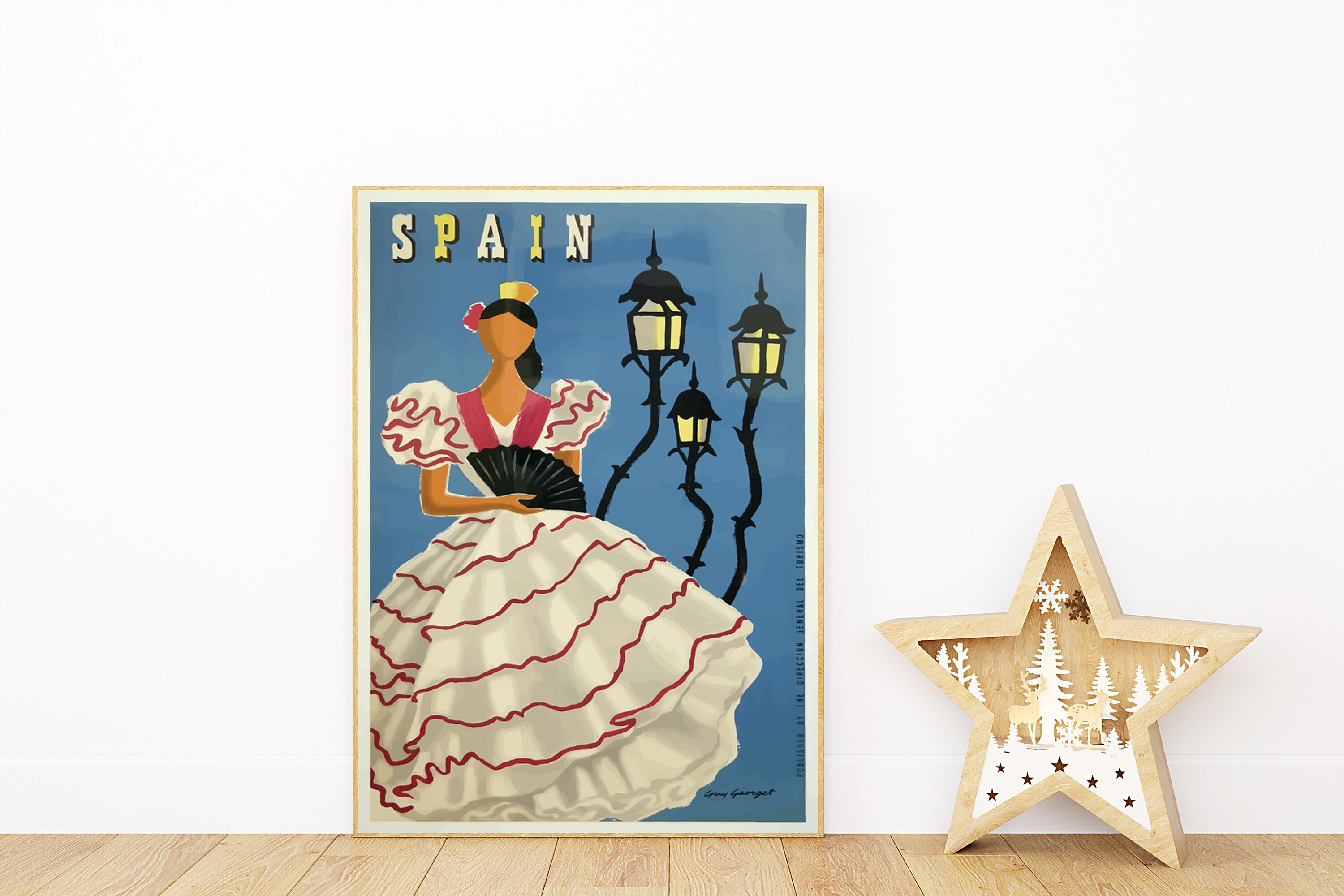 Flamenco Dancer Spain, Travel Printable Wall Art, Vintage Digital ...