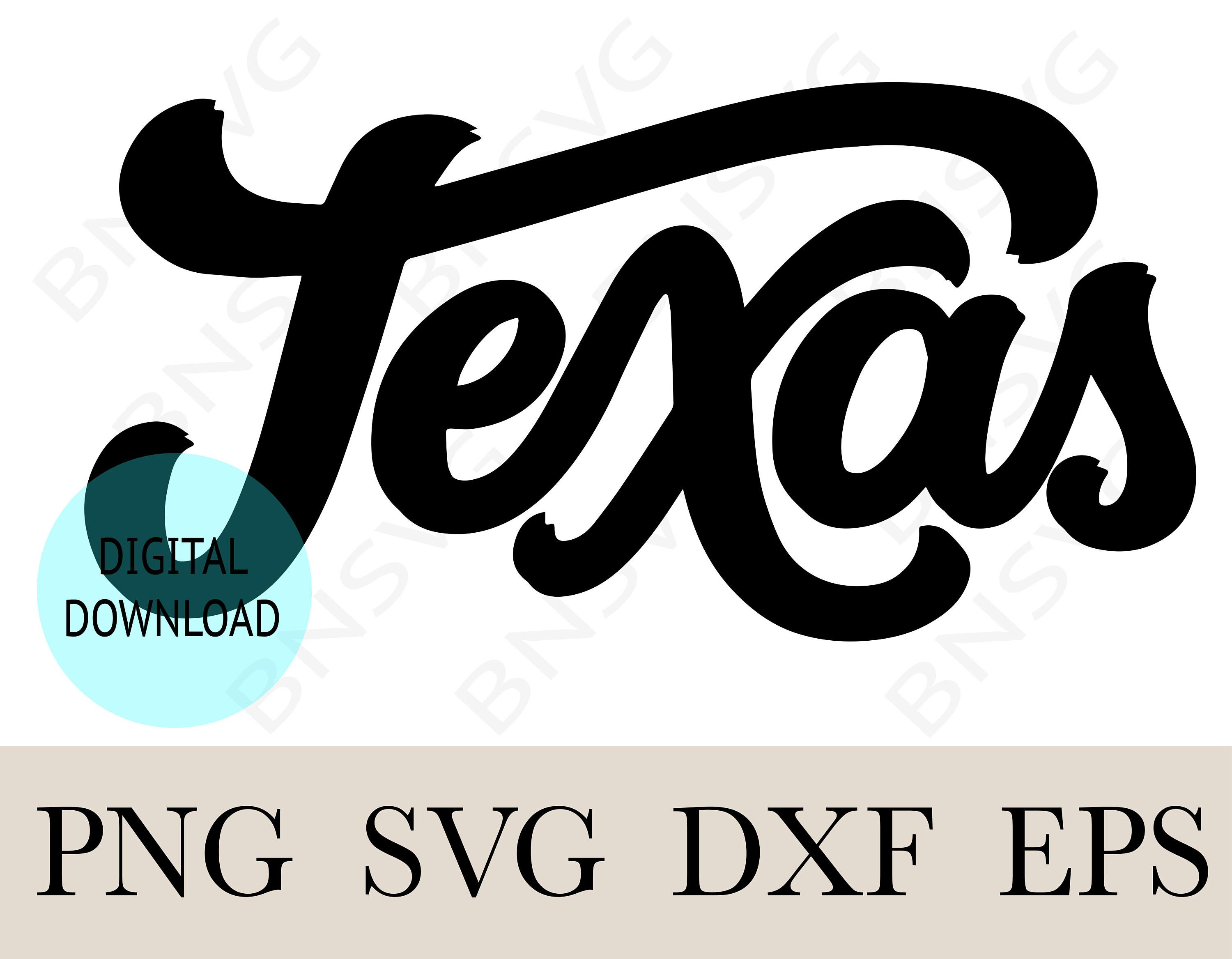 Script Texas SVG, Script Texas PNG, EPS, Cut Files, Layered, Minimalist ...