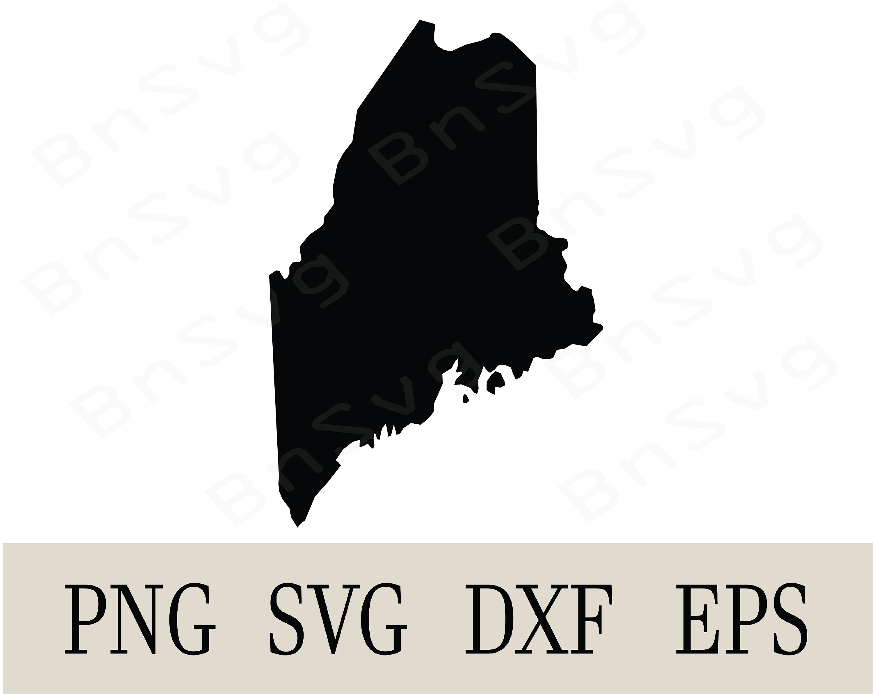 Maine State SVG, Maine State PNG, EPS, Cut Files, Layered, Cricut ...