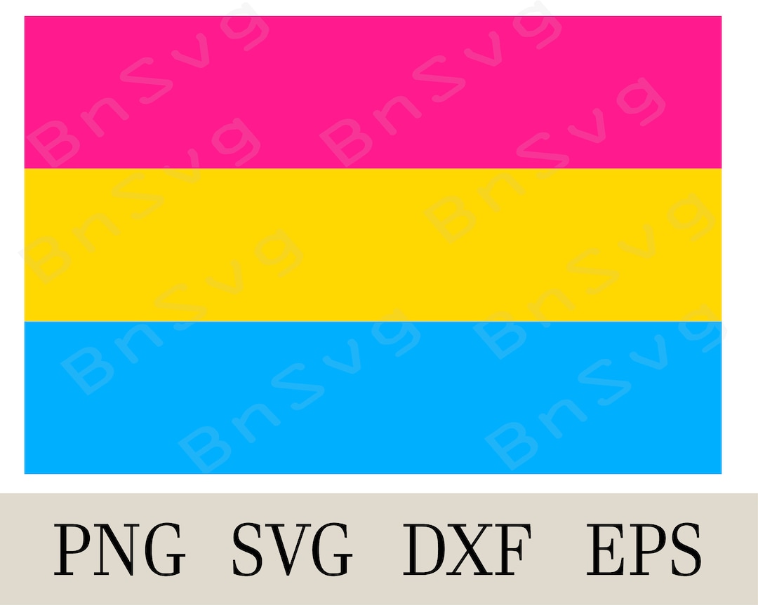 Pansexual Pride Flag Vector, Pansexual Flag Minimalist, Cut Files ...