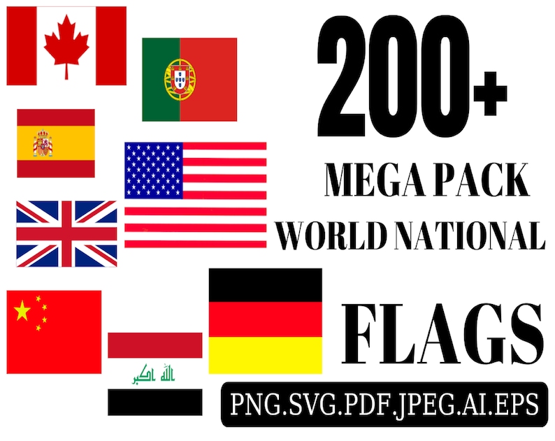 World Country Flags SVG - Countries Flag SVG, All National Flags Bundle ...