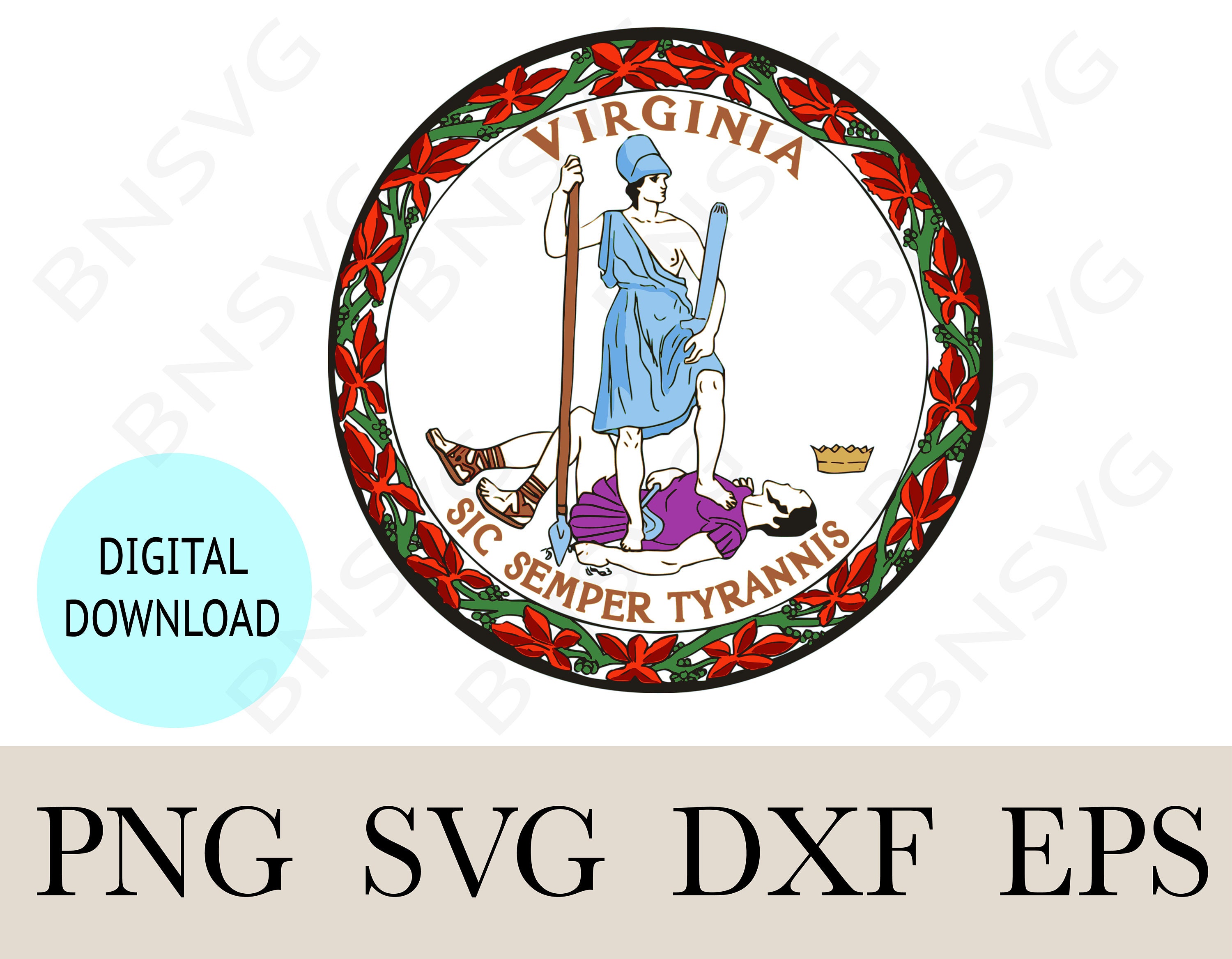 Virginia Seal Flag Svg Png Dxf Eps Pdf Transparent Vector Graphic ...