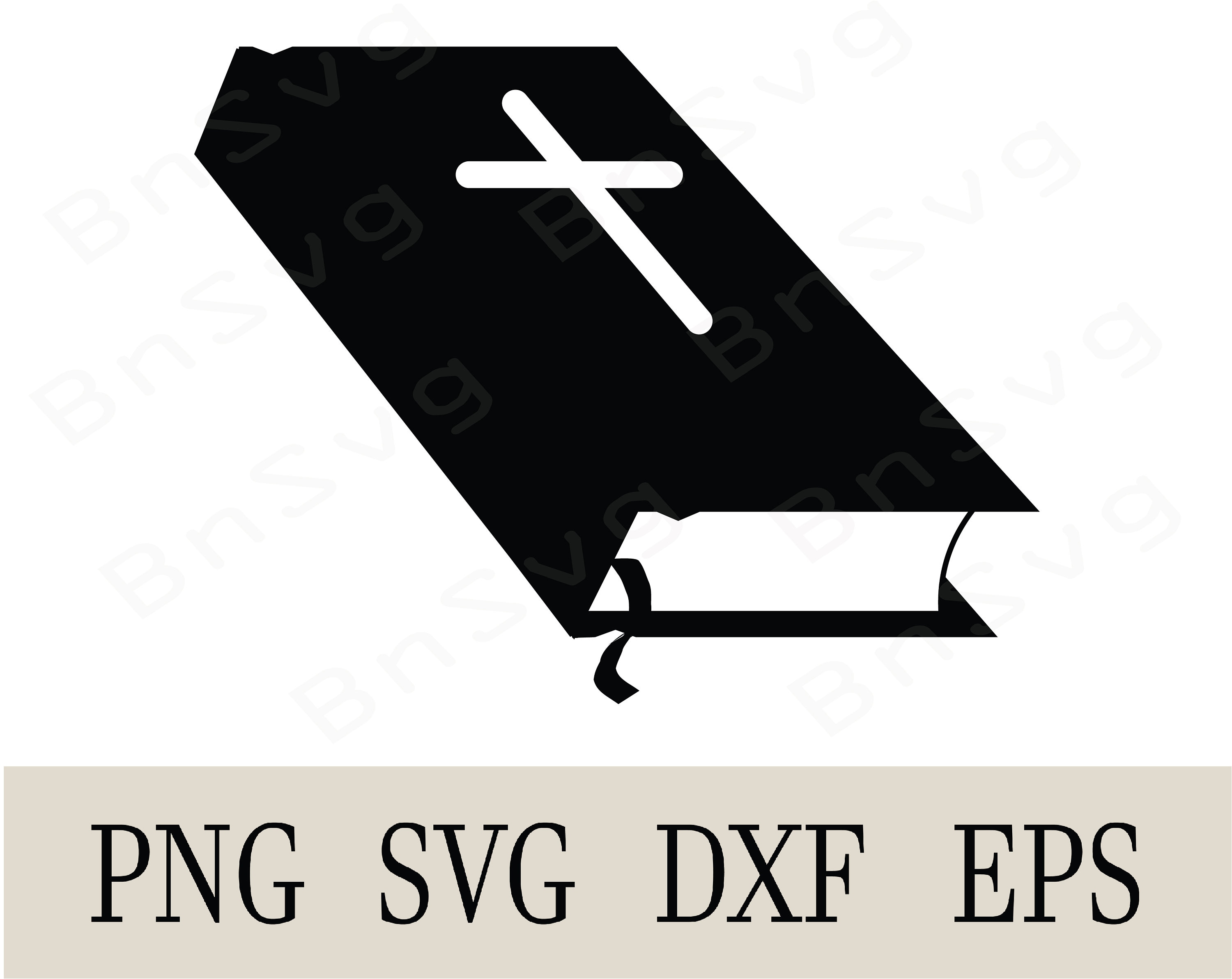 Vector Illustration of Closed Bible, Black and White Graphics of the ...