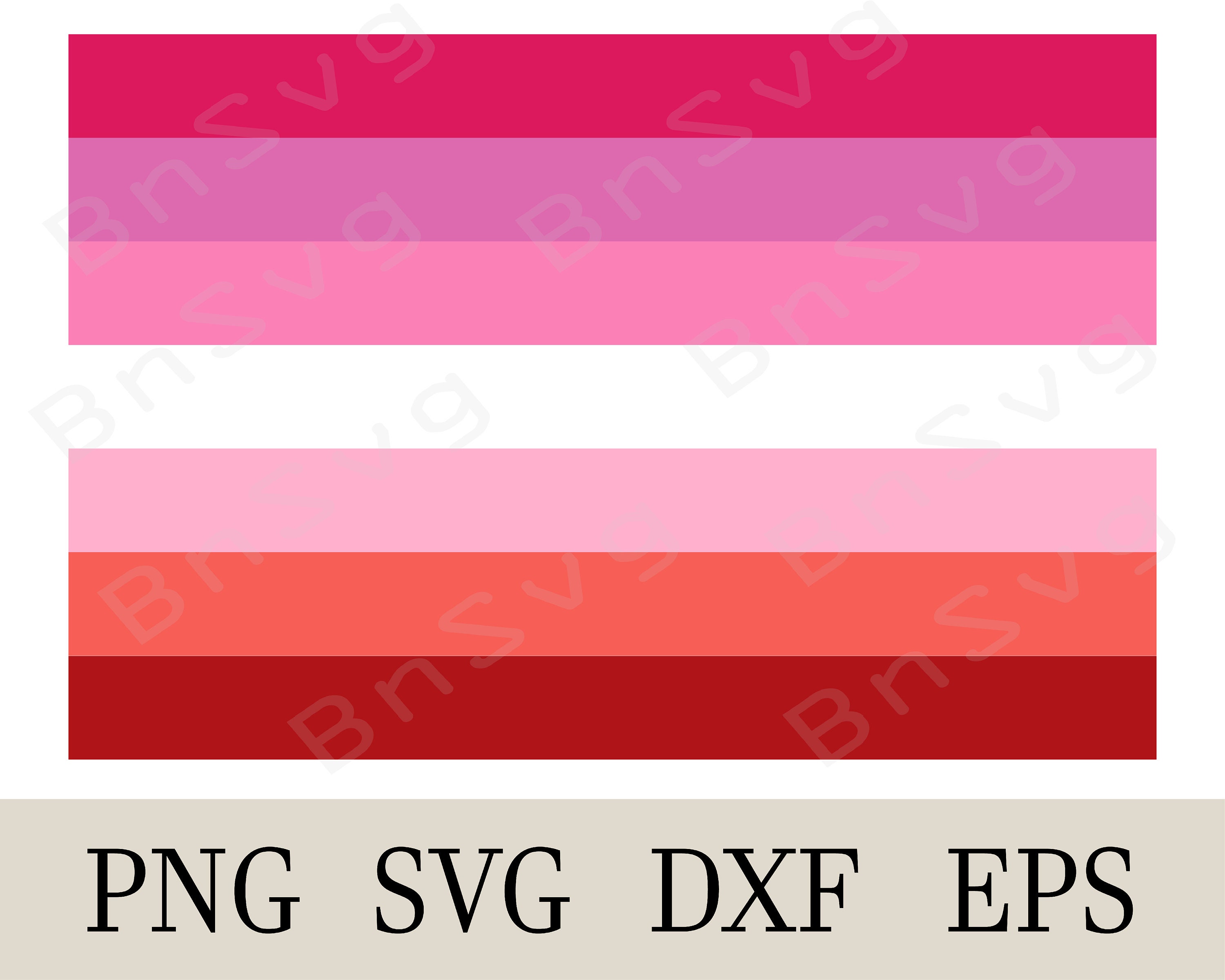 Lesbian Pride Flag Vector, LGBT Flag Png Minimalist EPS, Cut Files ...