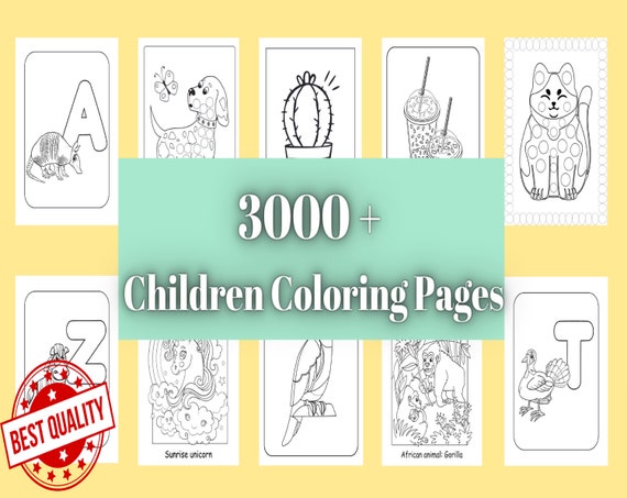 3000 Children Coloring Pages Painting Pages for Kids High - Etsy