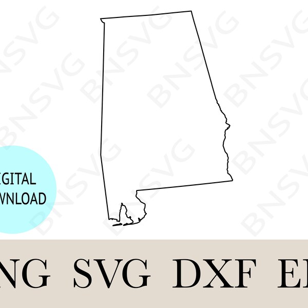 Alabama Outline - Etsy