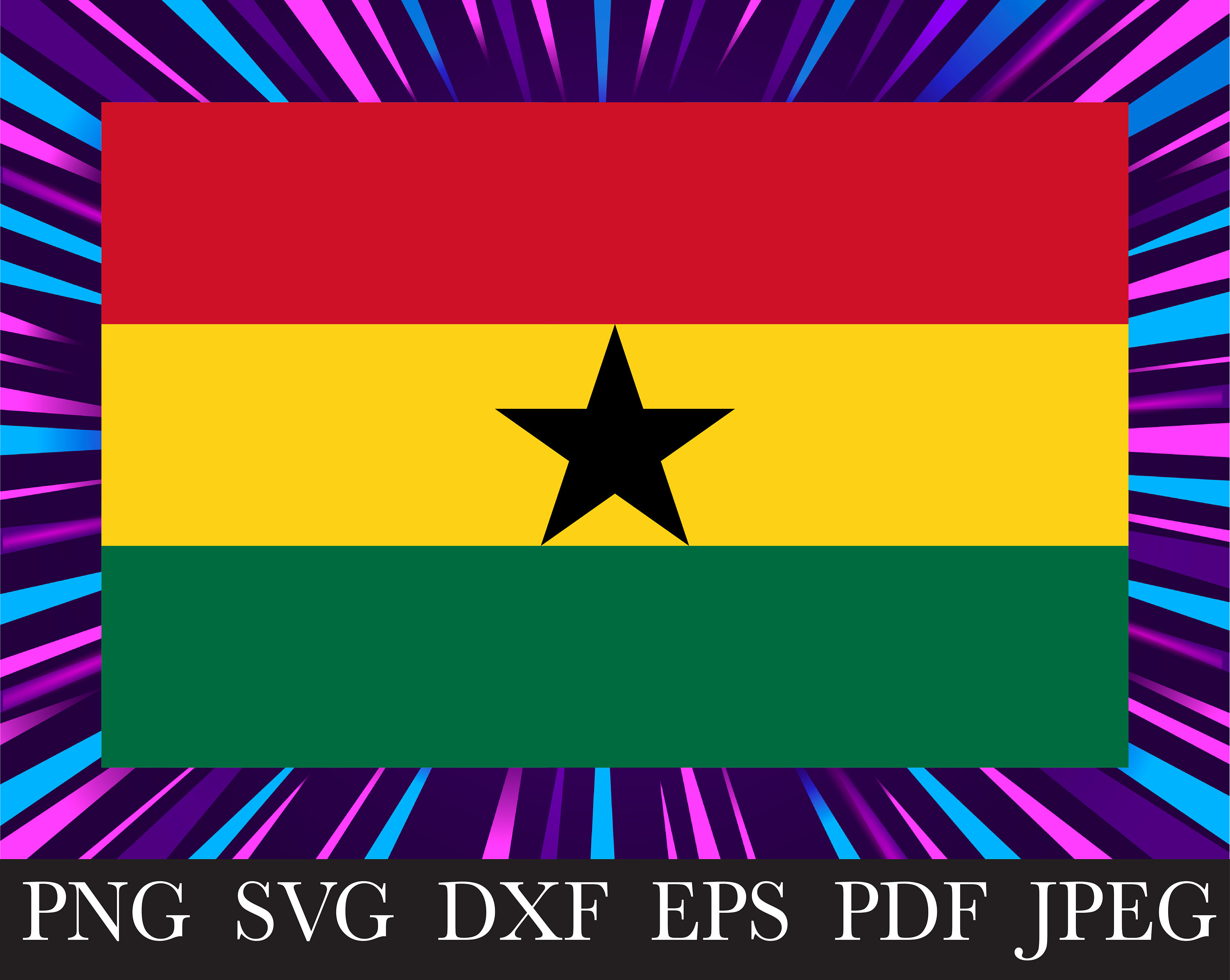 Republic of Ghana Flag SVG Ghana Country National Banner Flag - Etsy