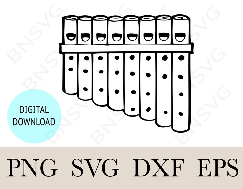 Pan Flute Image Vector, Pan Flute Png,line Art EPS, Cut Files ...