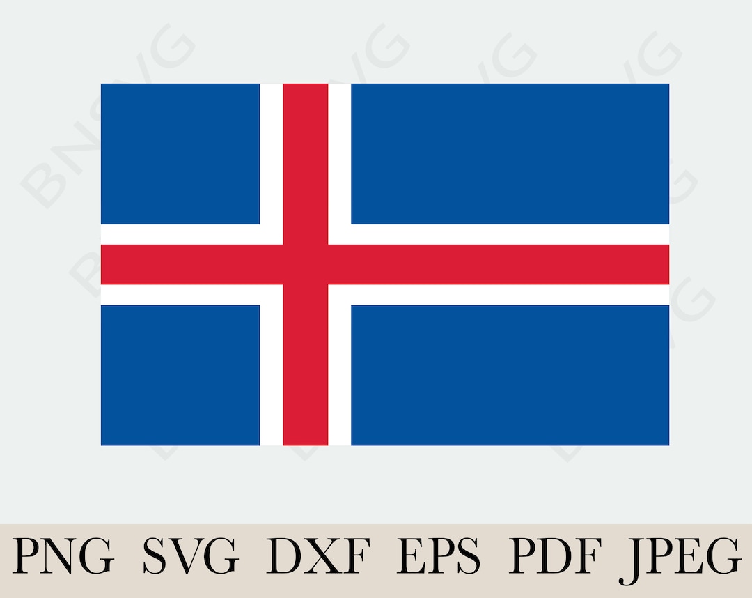 Iceland Flag SVG, Iceland National Banner Flag ,cutting File EPS ...