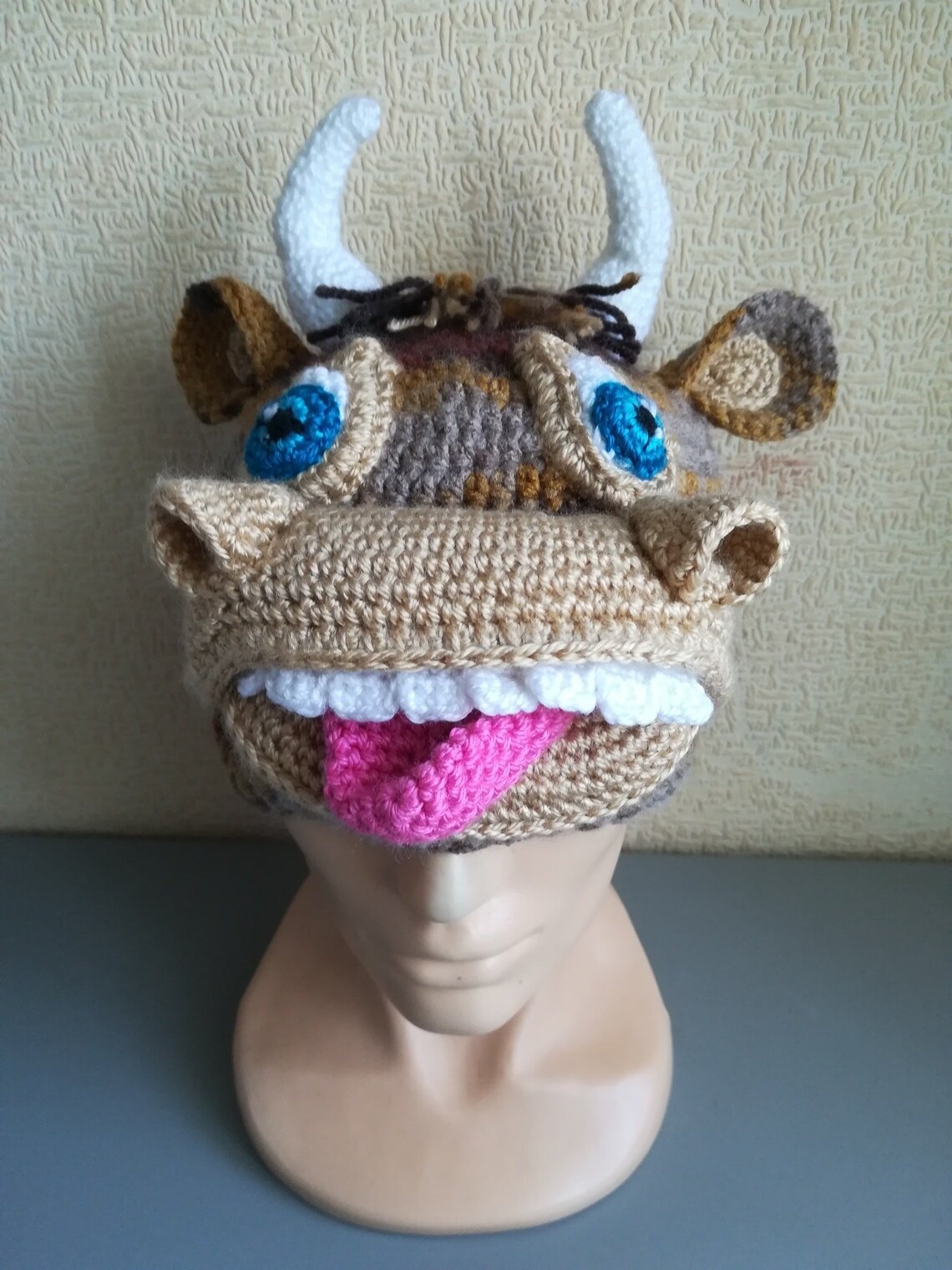 Bull Hat Crochet Hat Funny Cow Hat for Everyone - Etsy