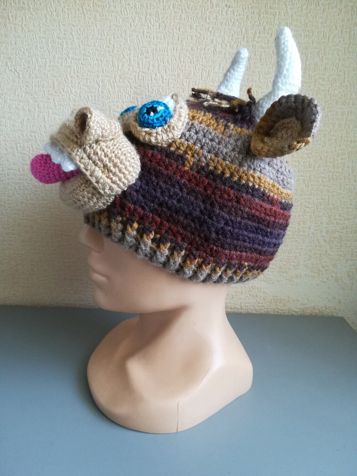 Bull Hat Crochet Hat Funny Cow Hat for Everyone - Etsy