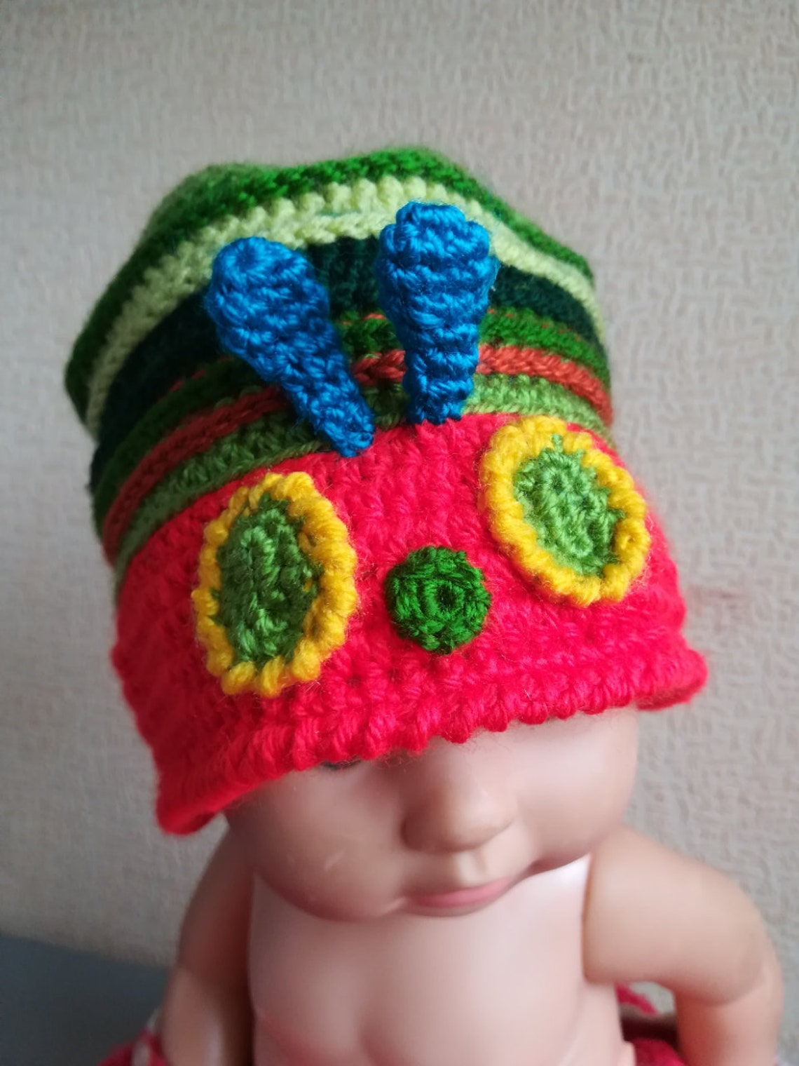 Very Hungry Caterpillar Hat Crochet Hat Funny Hat - Etsy