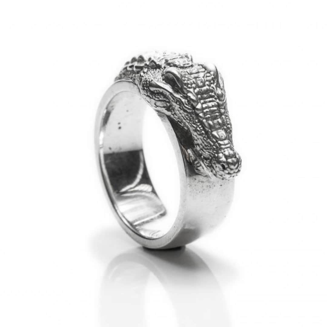 925 Sterling Silver Crocodile Ring. Animal Jewellery, Crocodile Silver ...