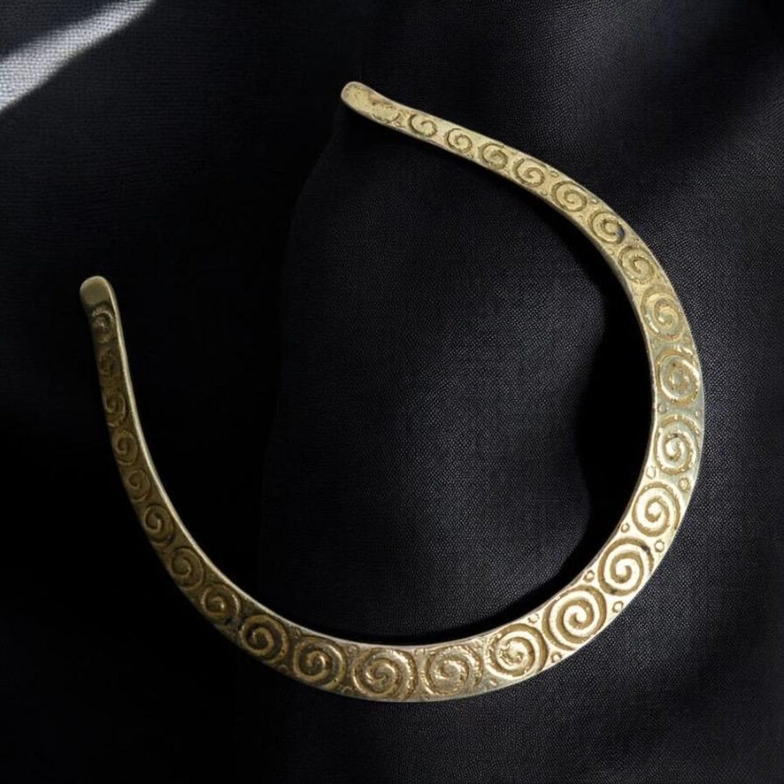 Celtic Spiral Brass Torque Necklace – Handcrafted Viking Choker ...