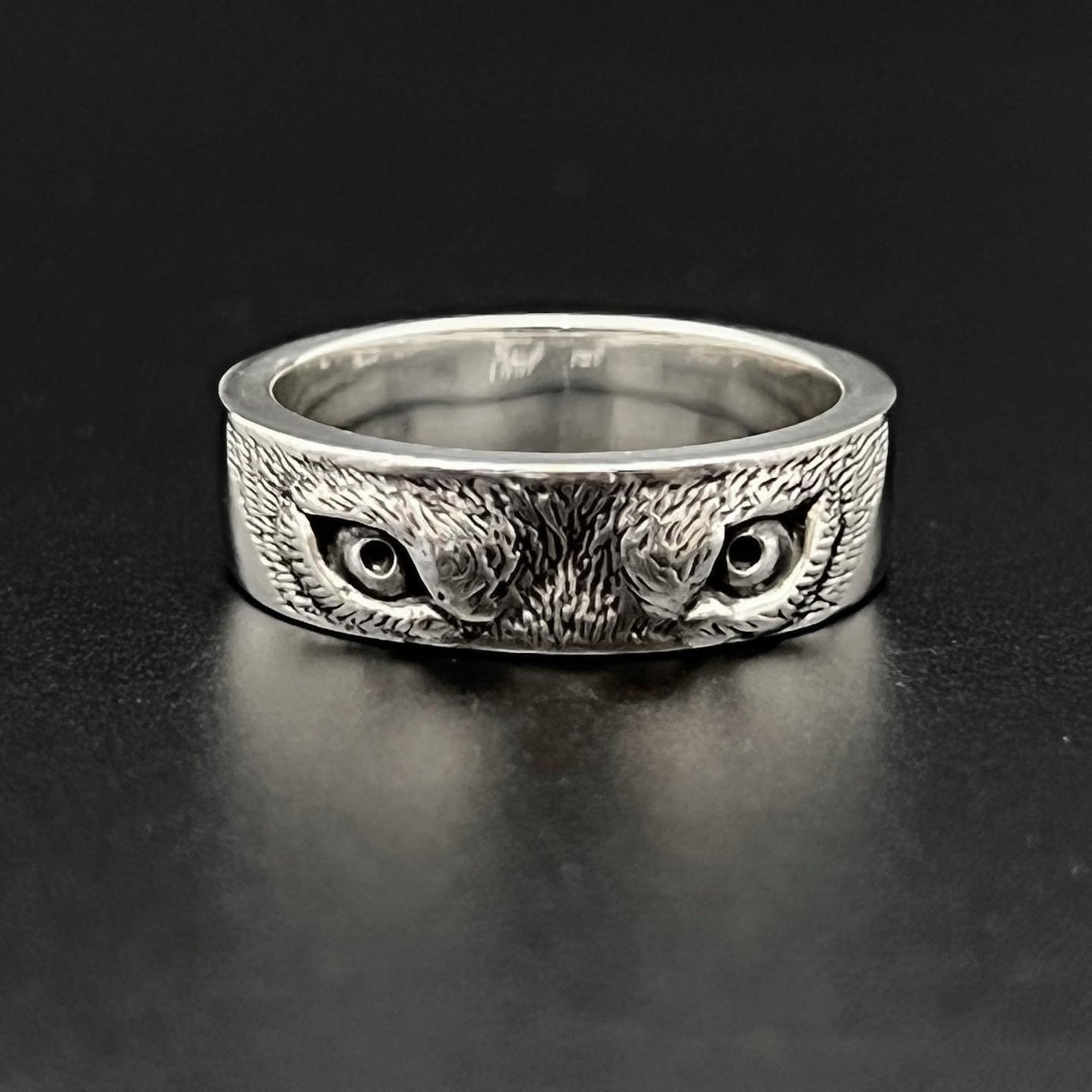 Owl Eye Ring • 925 Sterling Silver Owl Eye Ring • Owl Eye Signet Ring ...