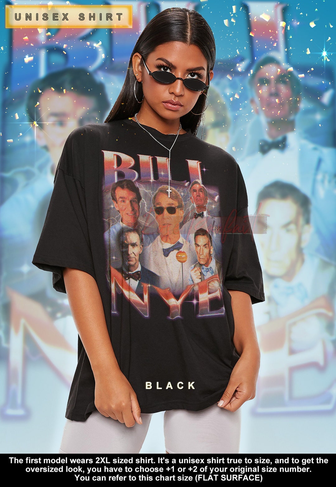 BILL NYE Retro T-shirt Bill Nye Bootleg Tees, Bill Nye Long Sleeve ...