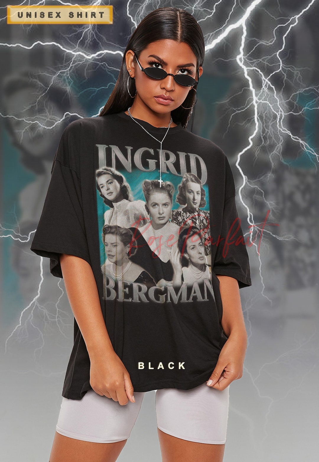 INGRID BERGMAN Retro T-shirt - Ingrid Bergman Tee, Ingrid Bergman Long ...