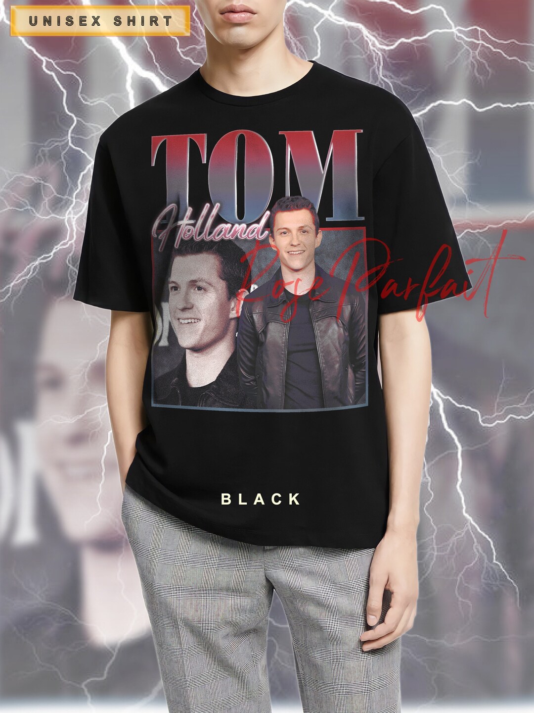 TOM HOLLAND Retro Vintage 90's T-shirt - Tom Holland Tribute Celebrity ...