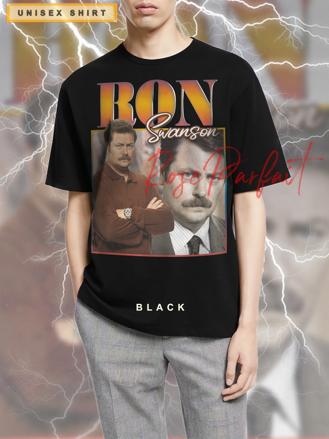 RON SWANSON Retro 90's T-shirt - Nick Offerman Funny Tshirt, Ron ...