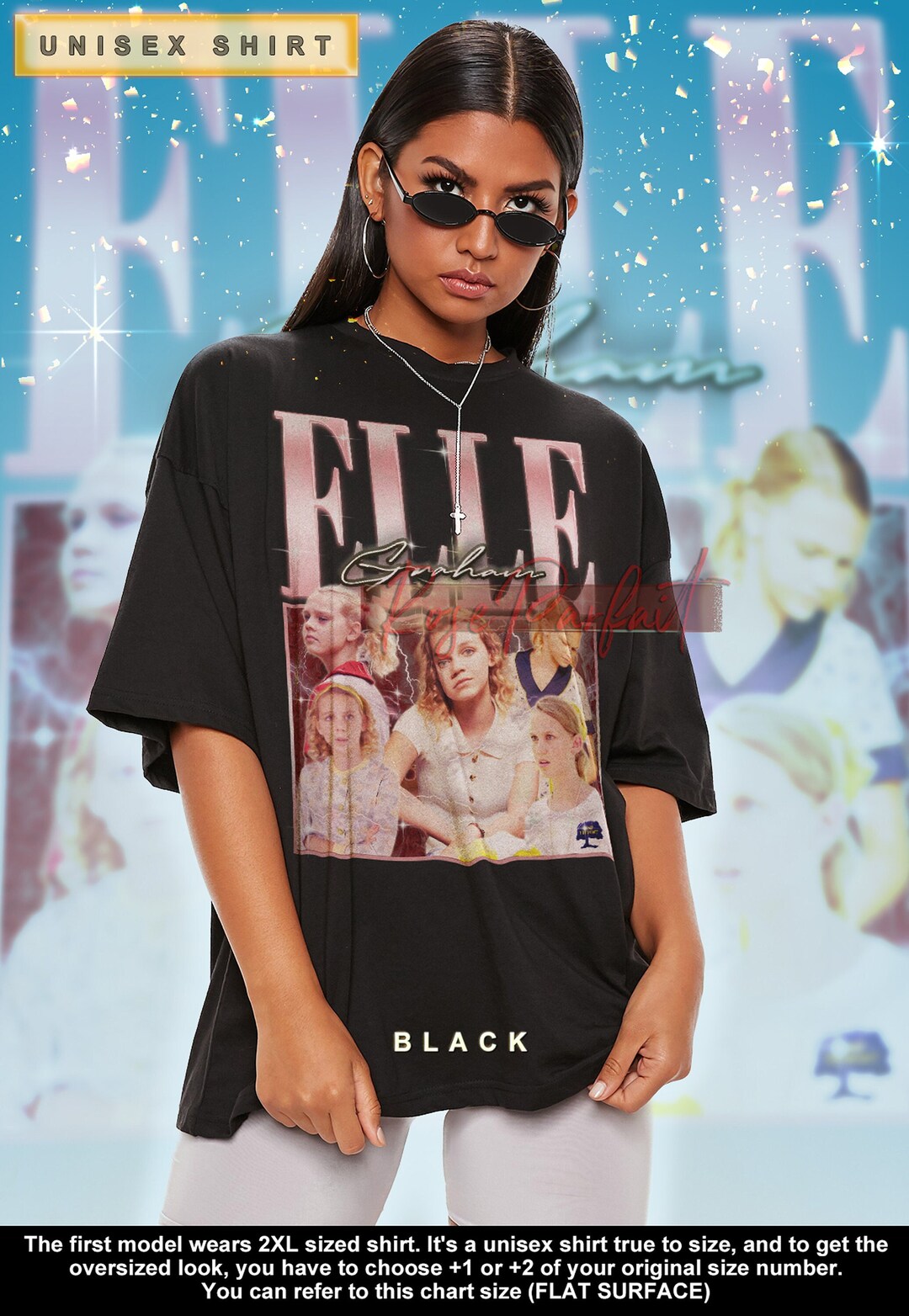 ELLE GRAHAM Retro T-shirt Elle Graham Bootleg Tees Elle - Etsy