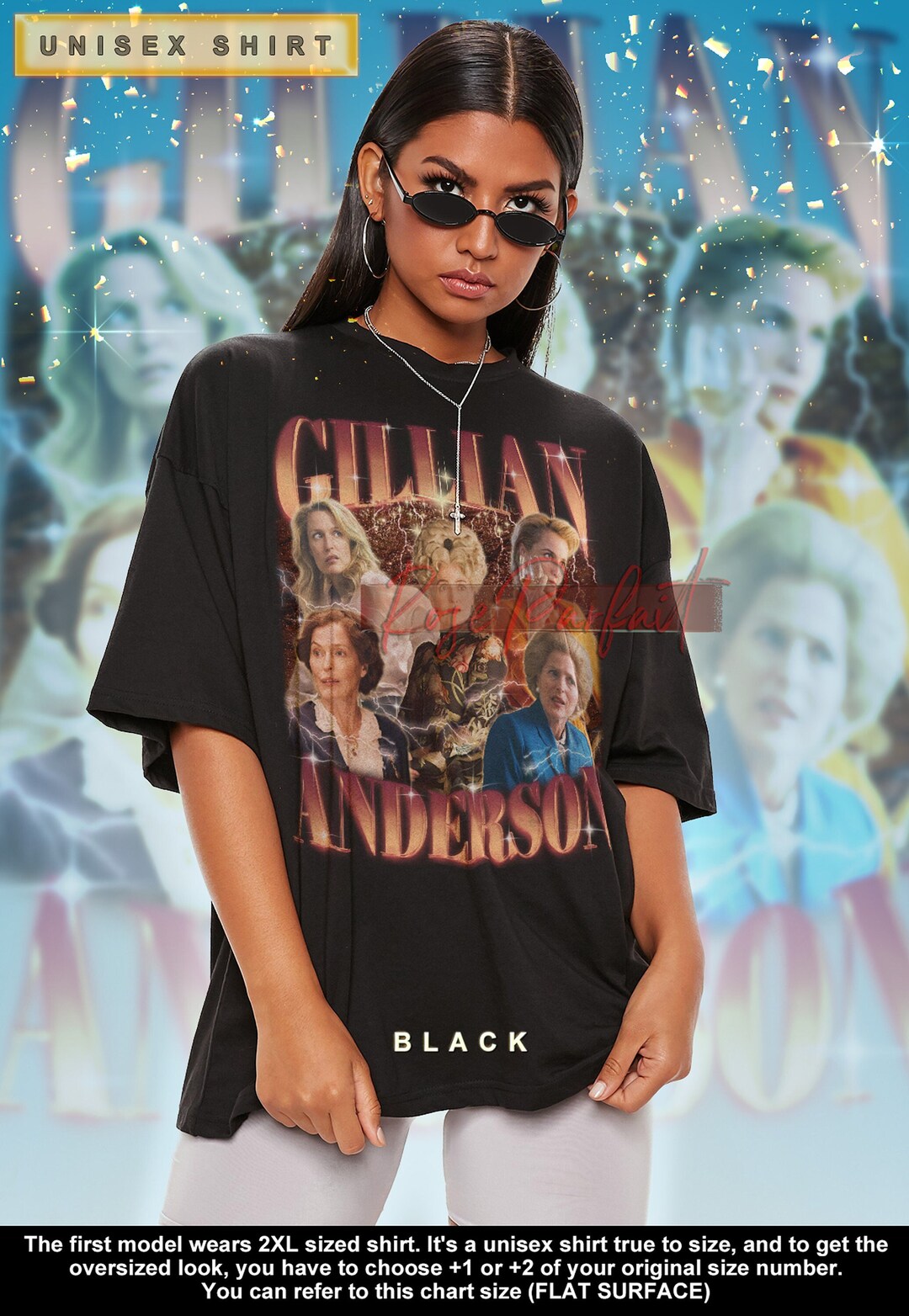 GILLIAN ANDERSON Retro T-shirt - Gillian Anderson Bootleg Tees, Gillian ...