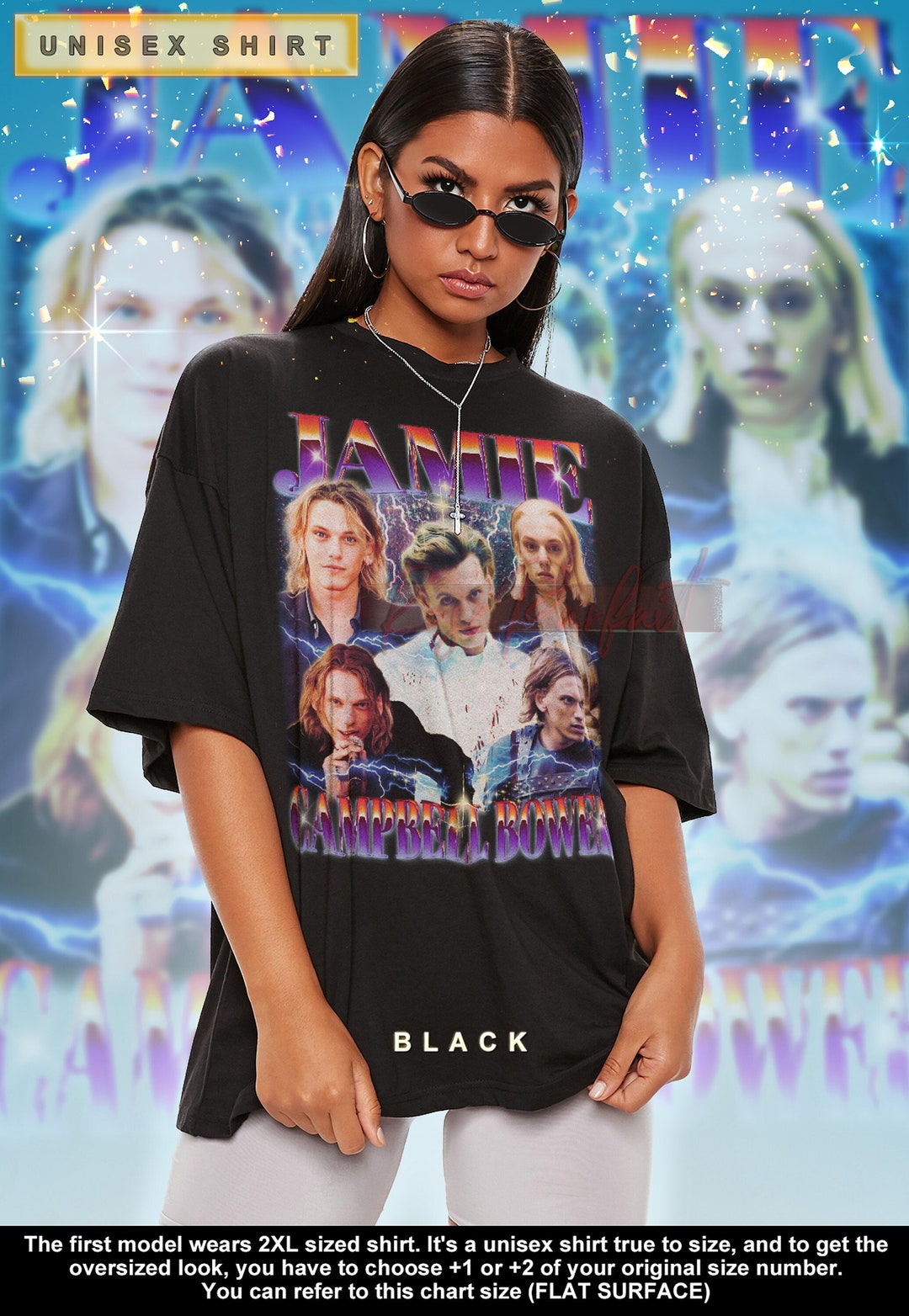 JAMIE CAMPBELL BOWER Retro T-shirt - Jamie Campbell Tee, Jamie Campbell ...