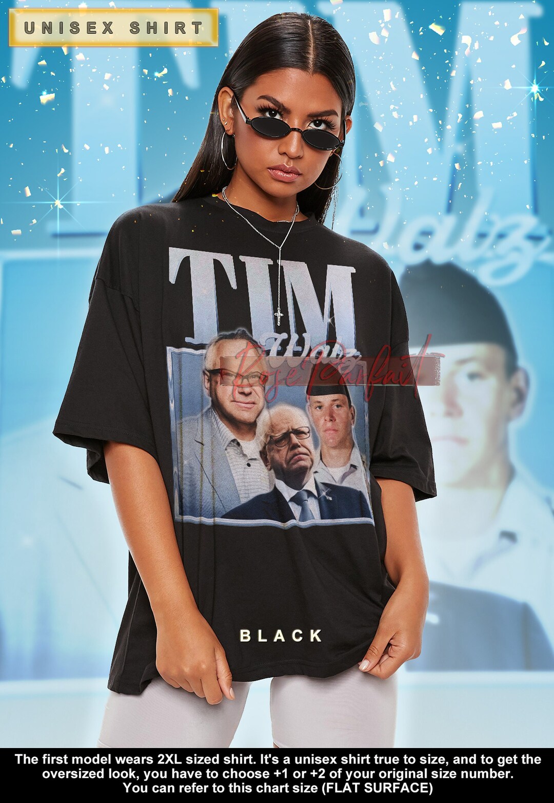TIM WALZ Shirt, Tim Walz Vintage Shirt, Tim Walz Retro 90s Tshirt ...
