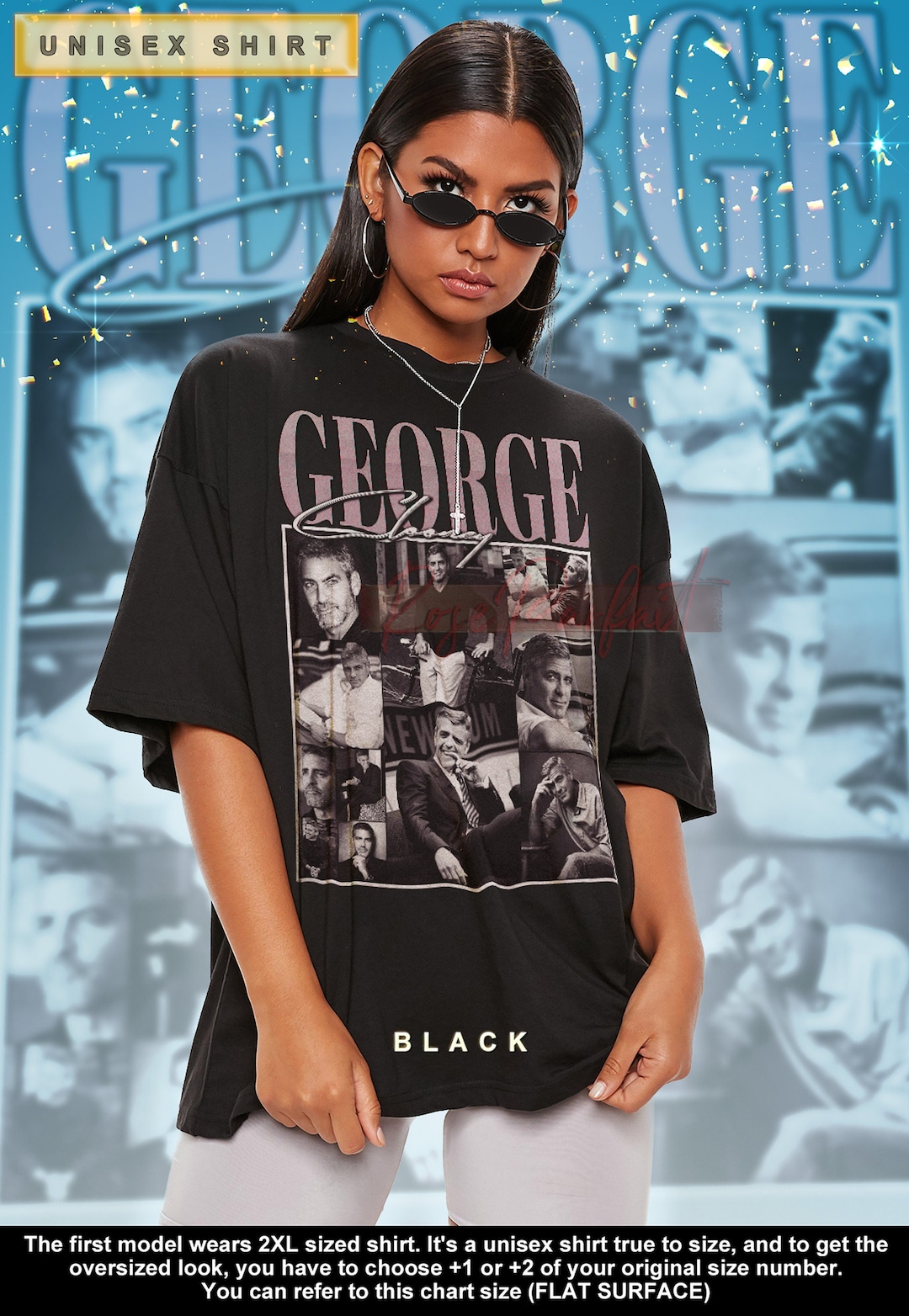 GEORGE CLOONEY Retro T-shirt George Clooney Bootleg Tees, George ...