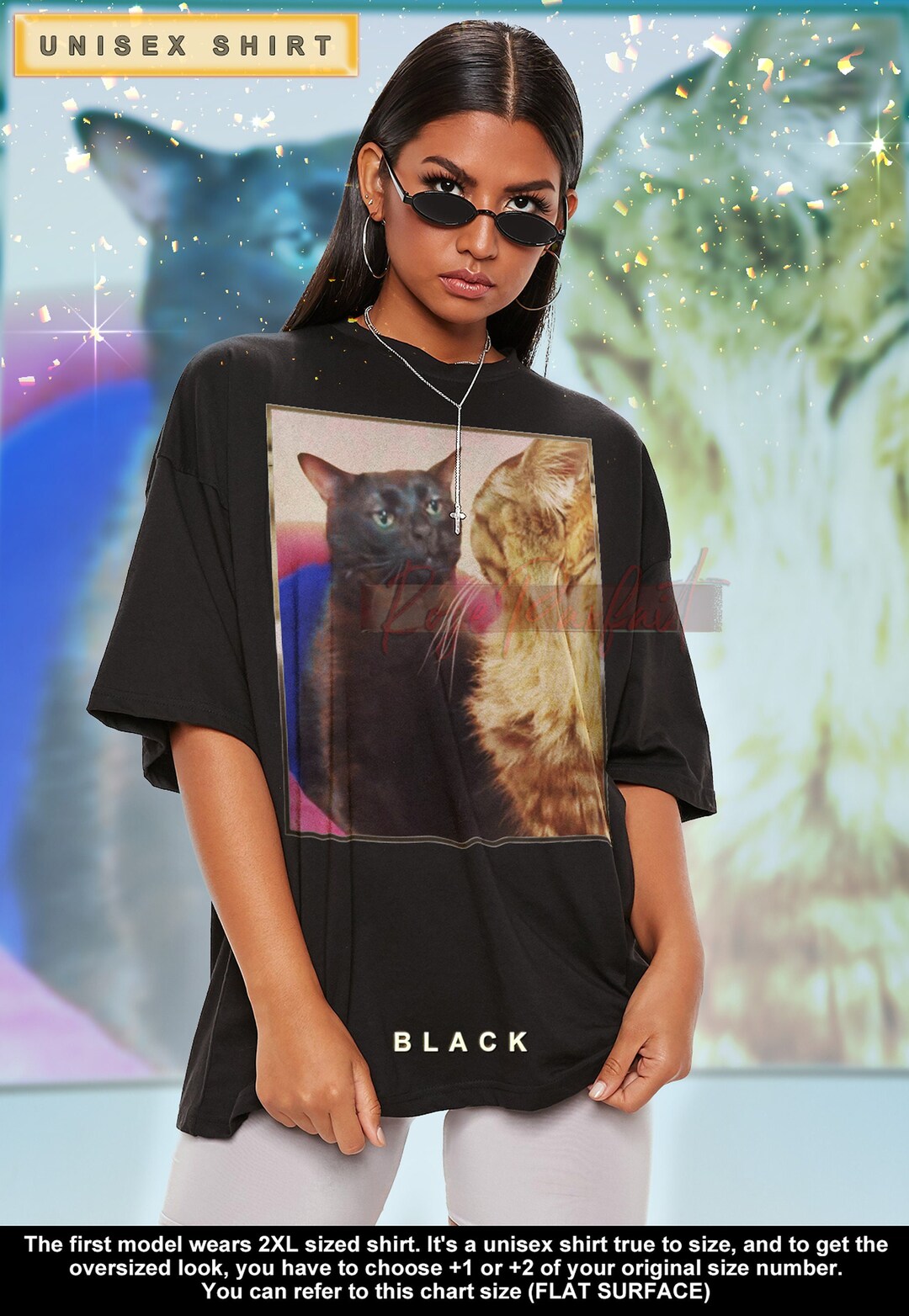 MEME CAT T-shirt - Funny Cats Unisex Shirt, Black Cat Memes, Cats ...