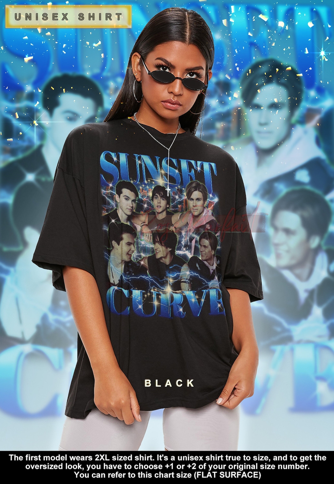 SUNSET CURVE Retro T-shirt Sunset Curve Bootleg Tee, Sunset Curve Long ...