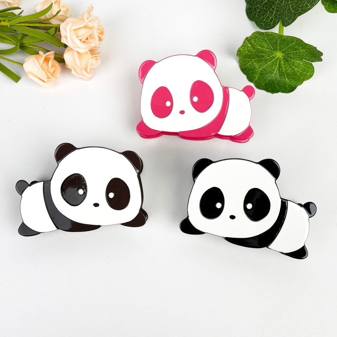 Cute Panda Bamboo Hair Claw Clip,acetate Animal Claw Clips,custom ...