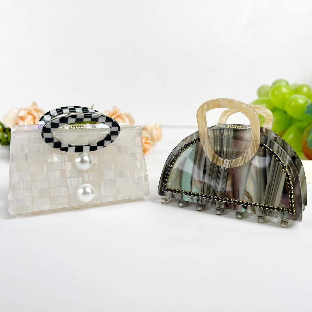 Handbag Hair Claw Clip,custom Unique Logo/text on Box,acetate Hair Clip ...