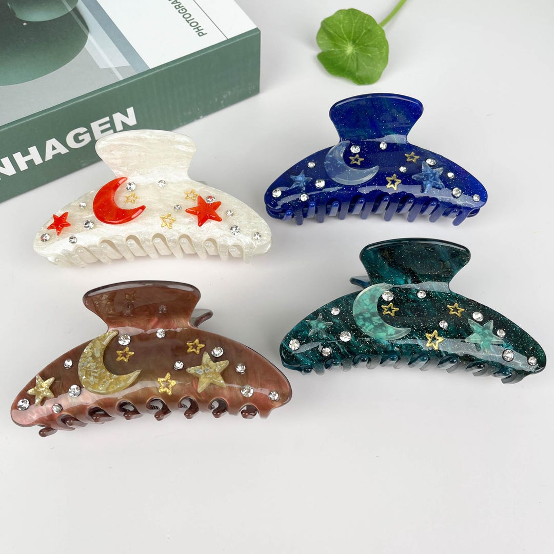Star and Moon Hair Clips,sweet Hiar Clip,custom Unique Logo/text on Box ...