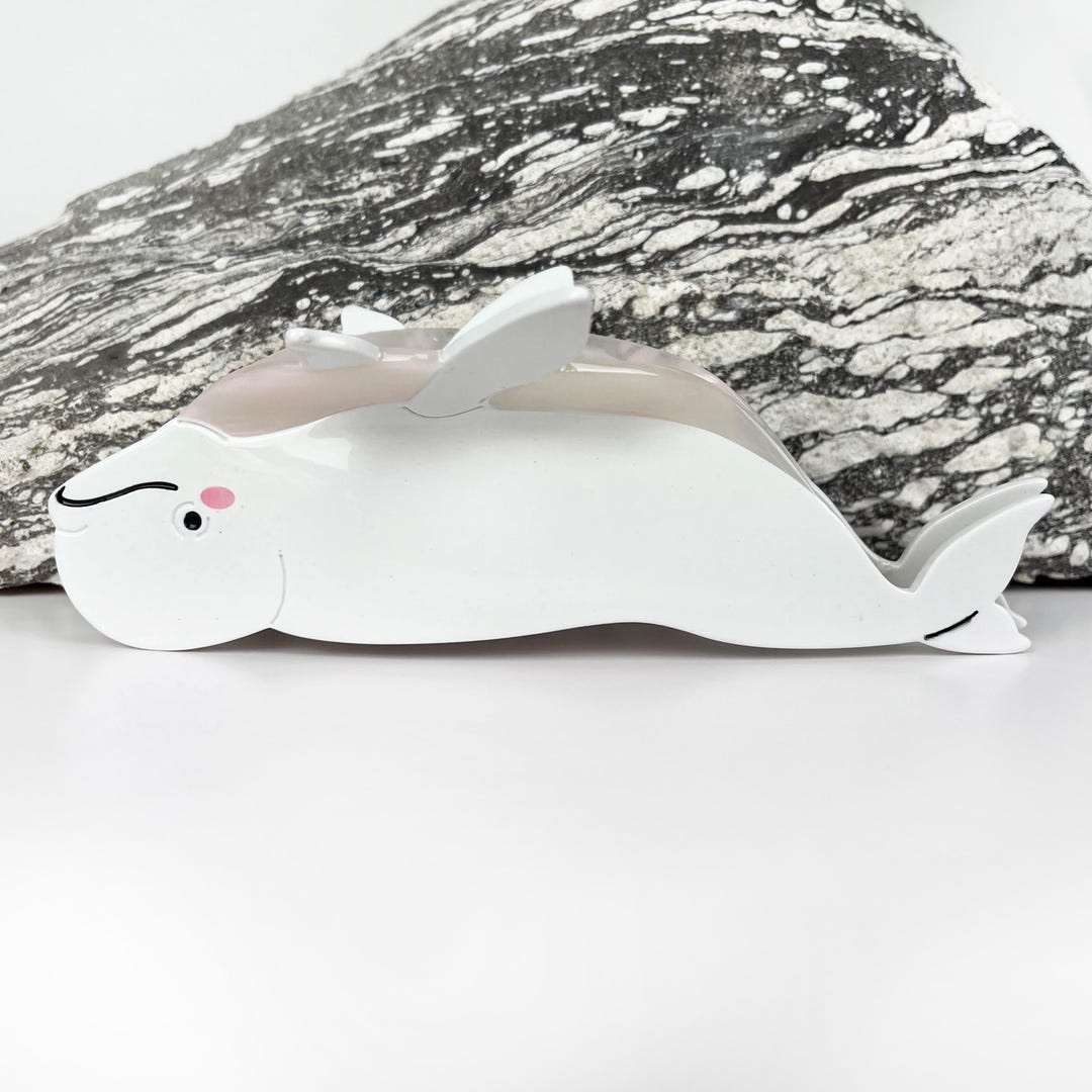 White Whale Hair Claw Clip: Beluga Acetate Marine Accessory - Etsy