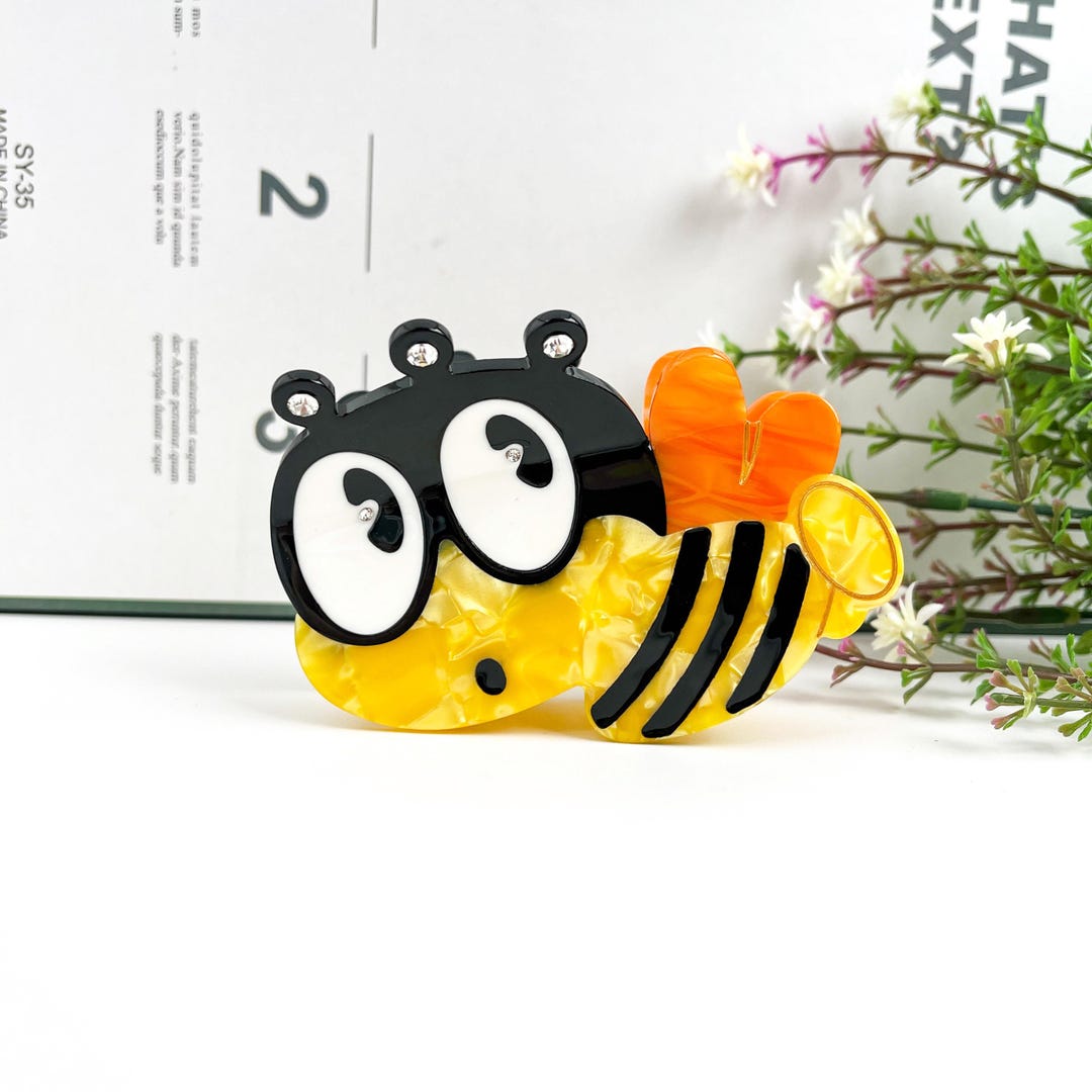 Cartoon Little Bee Hair Clip,acetate Claw Clip,custom Unique Logo/text ...