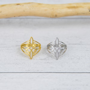 Silver Armour Ring, Simple Armour Ring, Geometric Statement Ring ...