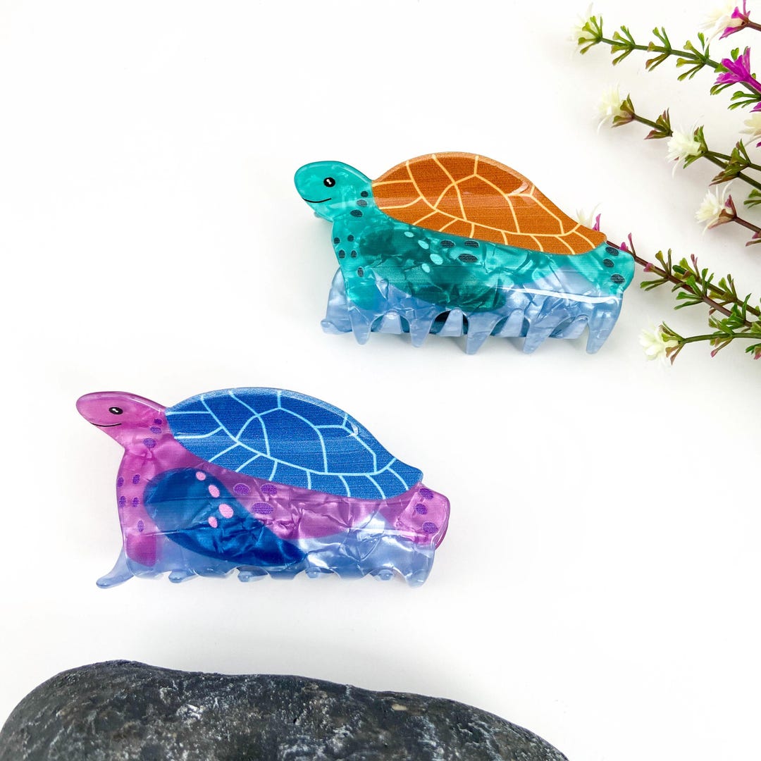 Cartoon Colorful Sea Turtle Hair Claw Clip,marine Animal Hair Clips ...